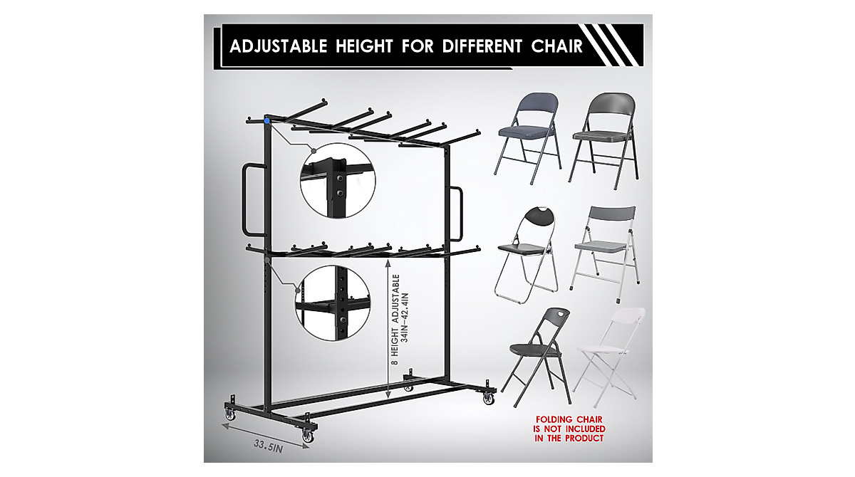 Folding Table and Chair Cart,Two Tier Folding Chair and Table Storage ...