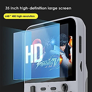 EQUITARE D007 Handheld Game Console Support Linux, Built in 10000+ Classic Games, 3.5 Inch IPS Screen Handheld Console with 3D Joystick, WiFi Retro Handheld Game Console Support TF Card(Silver)