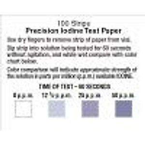 FryOilSaver Co, Restaurant Sanitizer Iodine Testing Strips, 0-50 ppm ph Paper Test Strips, Vial of 100 Test Strips