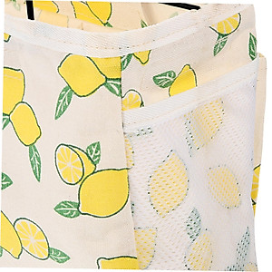 Lemon Bedside Cotton Linen Hanging Storage Bag Bed Storage Pocket Organizer Pouch Diaper Stacker for Bed Crib Craddle Baby Clothes Organizer