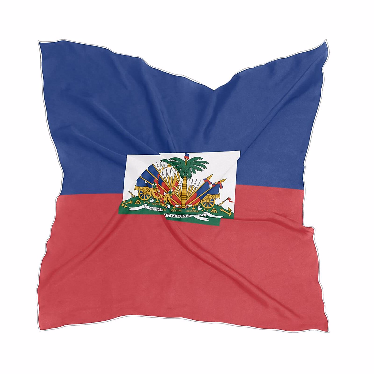 PMAIHNAS Women's Fashion Silk Scarf Haitian Flag Square Satin Headscarf Neck Scarf Head Hair Wraps