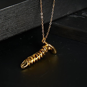 MEYFAR Funny Erectable Pendant,Creative Jewelry for Halloween Party,Creative Male Organ Modeling Necklace,Funny Jewelry for Men Women, Cool Jewelry Gift for Men Boys (Golden)