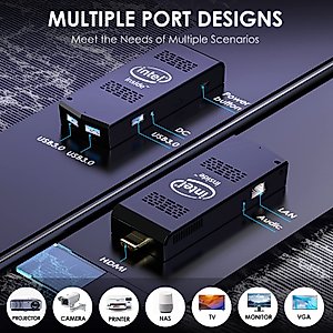 Mini PC Stick Windows 11 Pro,Intel Compute Stick with Celeron N4000(Up to 2.8GHz) Equipped 8GB RAM 512GB M.2 SSD,Micro Computer Support 4K@60Hz Output/WiFi/BT/Gigabit Ethernet