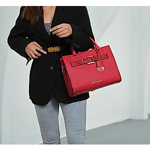 MKF Collection Tote Bag for Women, Vegan Leather Top-Handle Crossbody Satchel & Wristlet Wallet Purse Handbag