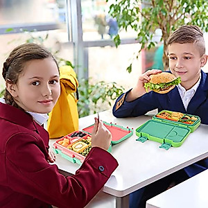 Caperci Mermaid Kids Bento Lunch Box - Leakproof 6-Compartment Children's Lunch Container with Removable Compartment - Ideal Portions for Ages 3 to 7, BPA-Free Materials