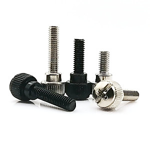 OUMIFA Screw 10pc M3 M4 Black Silver Steel Phillips Head Hand Tighten Thumbscrew Screw for Computer Case Cover Power Supply Wood Screw (Color : Silver, Size : M4x12mm)