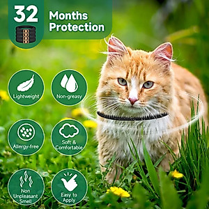 4 Pack Flea Collar for Cats, Cat Flea and Tick Treatment, 8 Months Protection Flea and Tick Prevention for Cats, Waterproof Cat Flea Collar, Adjustable Cat Flea and Tick Collar for Cats Kittens, Black