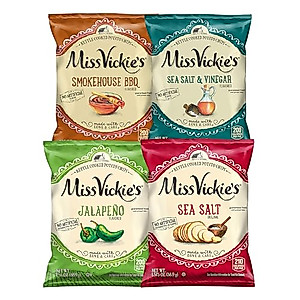 Miss Vickie's Kettle Cooked Potato Chips, Variety Pack, 1.375 Ounce (Pack of 28)