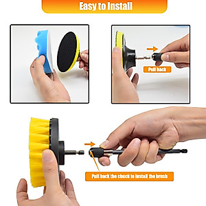 30Pcs Drill Brush Attachment Set,Drill Scrubber Brush Kit Include Scrub Pads, Sponge, Extend Attachment, Drill Cleaning Brush Attachment Set for Bathroom, Tub, Tile, Corner, Floor, Grout, Boat