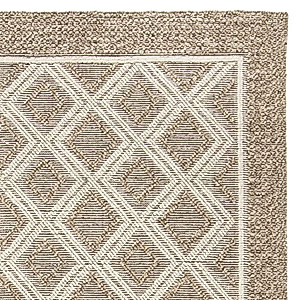 SAFAVIEH Vermont Collection 4' x 6' Beige/Ivory VRM212B Handmade Premium Wool & Cotton Area Rug
