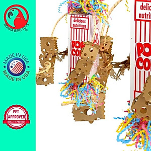 Bonka Bird Toys 2318 Popcorn Explosion Medium Large Bird Toy Amazons Conure African Greys and Other Similar Birds