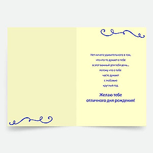 Designer Greetings Russian Language Happy Birthday Cards, Glitter-Accented Russian Honey Cake Design (Pack of 6 Cards with Yellow Envelopes/Пакет из 6 карт с)