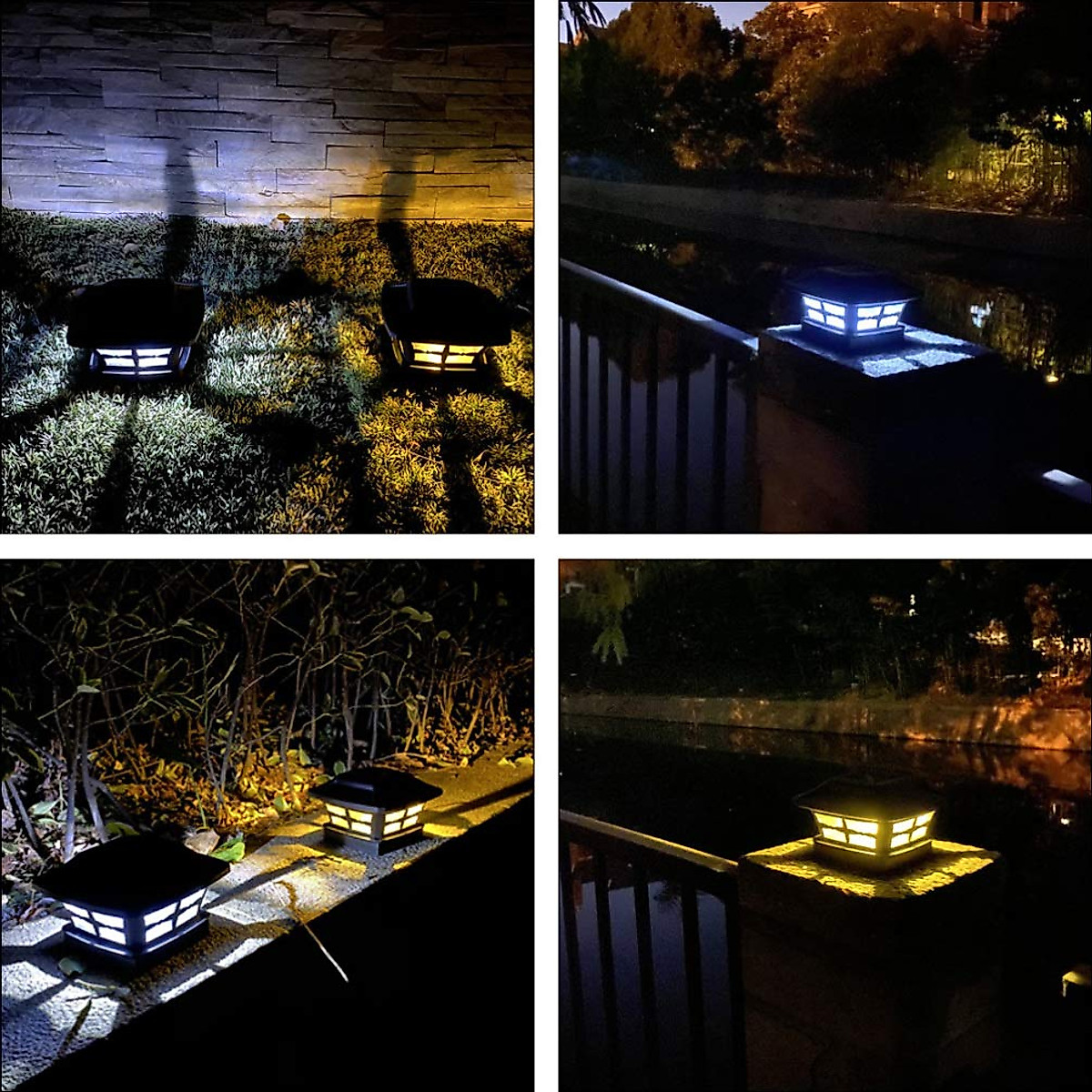 Uonlytech 1pc Solar Post Lamp Garden Fence Lights Stake Light Corridor Light Inground Light Pathway Post Lamp Garden Light Cap Lights Outdoor Solar Light Courtyard Lamp Lamps Plastic Square