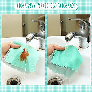 100 Pcs Kitchen Cloth Dish Towels Bulk Reusable Dishcloths Nonstick Oil Kitchen Towels Absorbent Coral Velvet Dishtowel Washable Microfiber Cleaning Cloth Fast Drying Kitchen Rag for Table Chair Glass