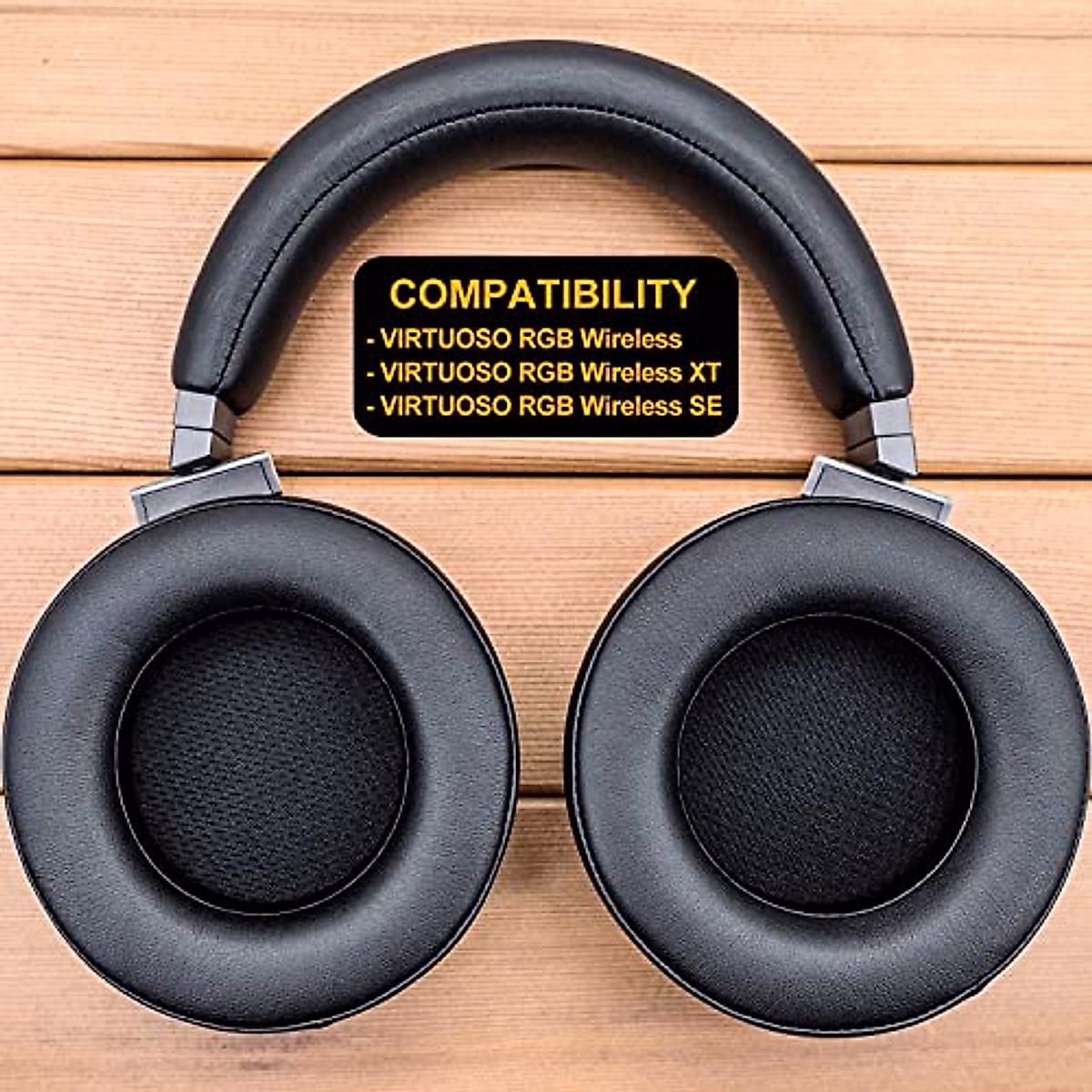 Virtuoso XT Earpads - Compatible with Virtuoso RGB Wireless SE Gaming Headset, with Microphone Foam I Thicker Memory Foam Replacement Ear Cushion (Black)