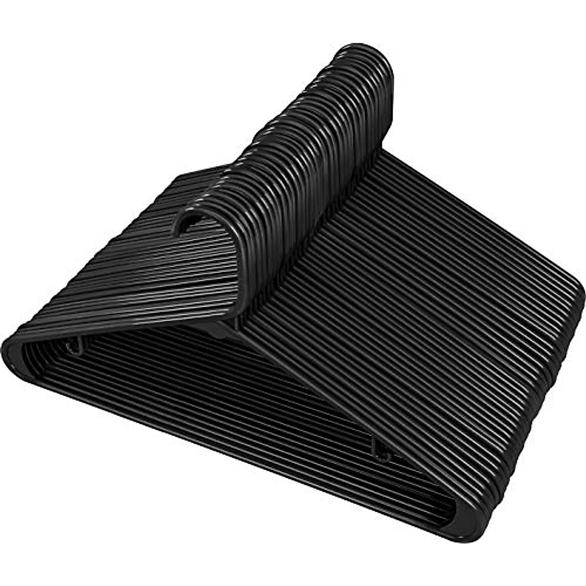 Utopia Home Plastic Hangers Value Pack of 100 - Clothes Hanger with Hooks - Lightweight & Space Saving Plastic Hangers - Durable, Slim & Sleek Grey & Black Hangers