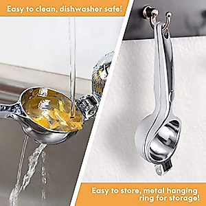 Lemon Squeezer, Monkkino Lemon Squeezer Juicer, Citrus Juicer Handheld, Lemon Juicer, Stainless Steel Juicer Hand Press, Lime Squeezer Bar Tool, Manual Citrus Press, Lime Juicer with Zester, 2 pcs