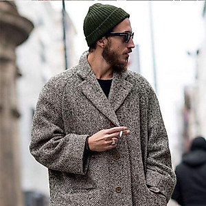 Furwabo Trawler Beanie Watch Hat Roll-up Edge,Ski Knitted Cuff Caps Winter Warm Knit Skullcap Swag Fisherman Beanie Hat for Men Women(Army Green)