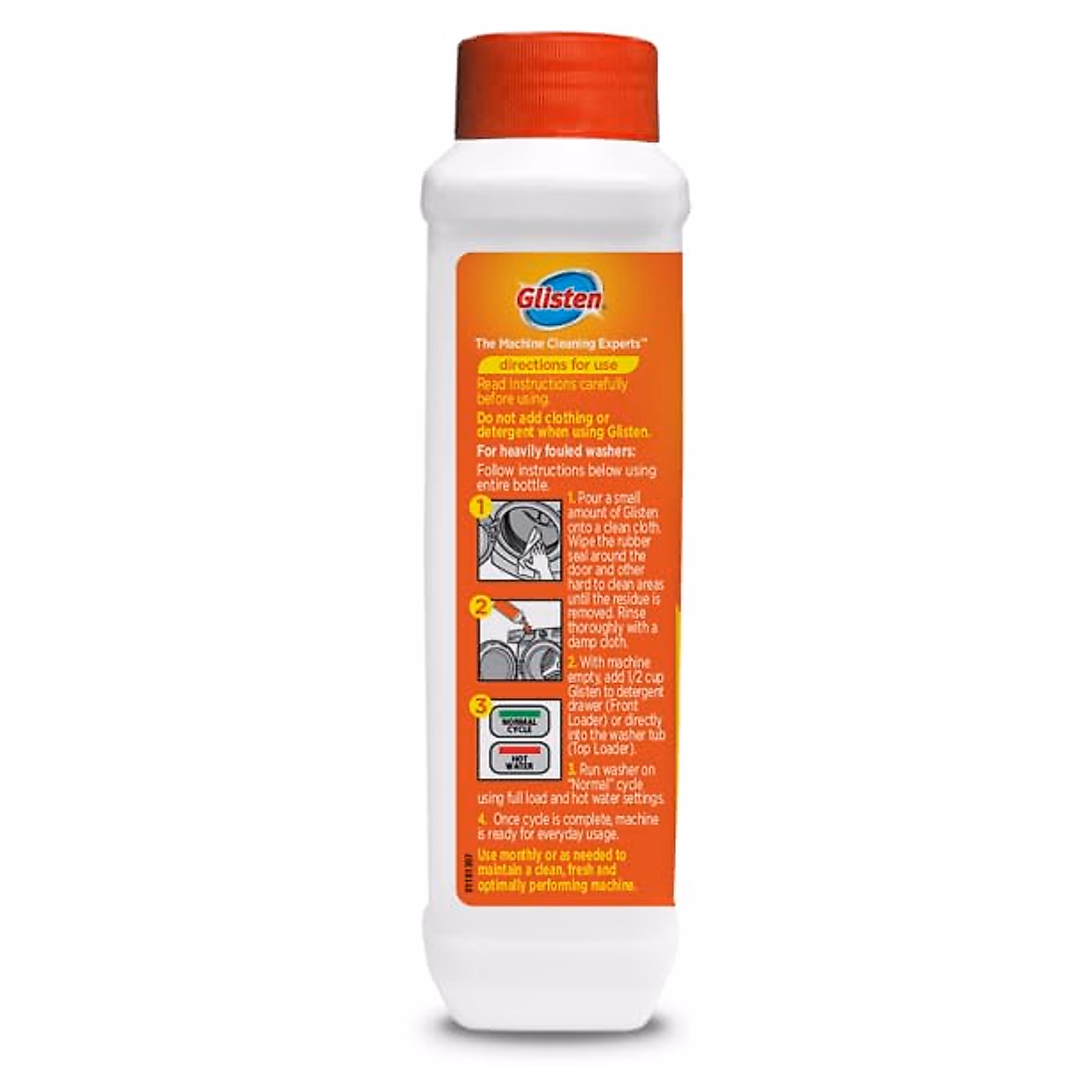 Glisten Washing Machine Cleaner, Helps Remove Odor, Buildup, and Limescale, Fresh Scent, 12 Ounce Bottle, 2-Pack