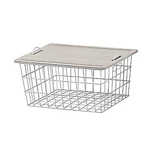 Abite Storage Box, Takelich Basket, 15.7 x 12.2 x 8.5 inches (40 x 31 x 21.5 cm), White, Square
