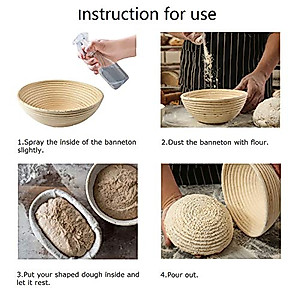 15 inch Baguette Banneton Proofing basket set of 2 - Bread Basket Proofing Bowls for Baguette Fermentation Bread Dough Sour with Beautiful Pattern and Shape
