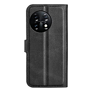 Kezaizhe Flip Case for OnePlus 11 Wallet PU Leather Magnetic Protective Cellphone Case for One Plus 11 Folio Book Cover with Stand (Black)