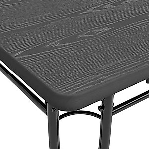 EdMaxwell 5 Piece Dining Table Set for Dining Room, Kitchen Table and Faux Leather Chairs for 4, Metal Legs, Padded Seat, Black Home Furniture