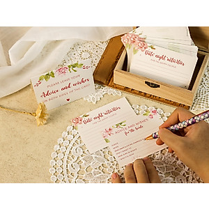 STOFINITY Advice for The Bride Cards - 50 Pcs Wedding Advice Cards for Bridal Shower Decorations, Marriage Advice and Wishes Cards Box for Wedding Shower Decor