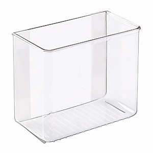 iDesign AFFIXX Plastic Wall Mount Organizer for Kitchen, Bathroom, Office, Bedroom, Garage, Craft Room, 3" x 6" x 5", Clear