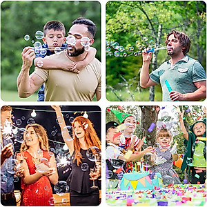 MorTime 24 Pack Bubble Wands for Kids, 8 Colors Bubbles Stick Bulk, 14.6" Easter Party Favor Summer Toy for Children