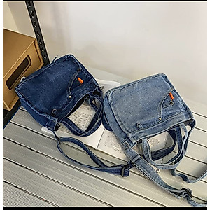 GESALOP Women's Denim Crossbody Bag, Small Shoulder Bag, Denim Purse, Handbag (Light blue)