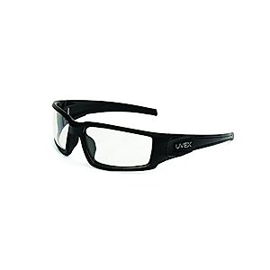 Uvex by Honeywell Hypershock Safety Glasses, Black Frame with Clear Lens & HydroShield Anti-Fog Coating (S2940HS) 5.6 x 1.7 inch