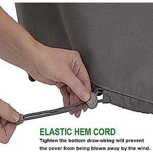 Round Garden Furniture Covers, 112" DIAx43 H Patio Furniture Covers, Large Table and Chair Covers Outdoor Waterproof Windproof Anti-UV, Drawstring with Hem