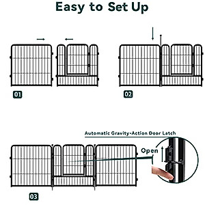 FXW Rollick Dog Playpen, 24" Height for Puppies/Small Dogs, Designed for Camping, Yard, 8 Panels
