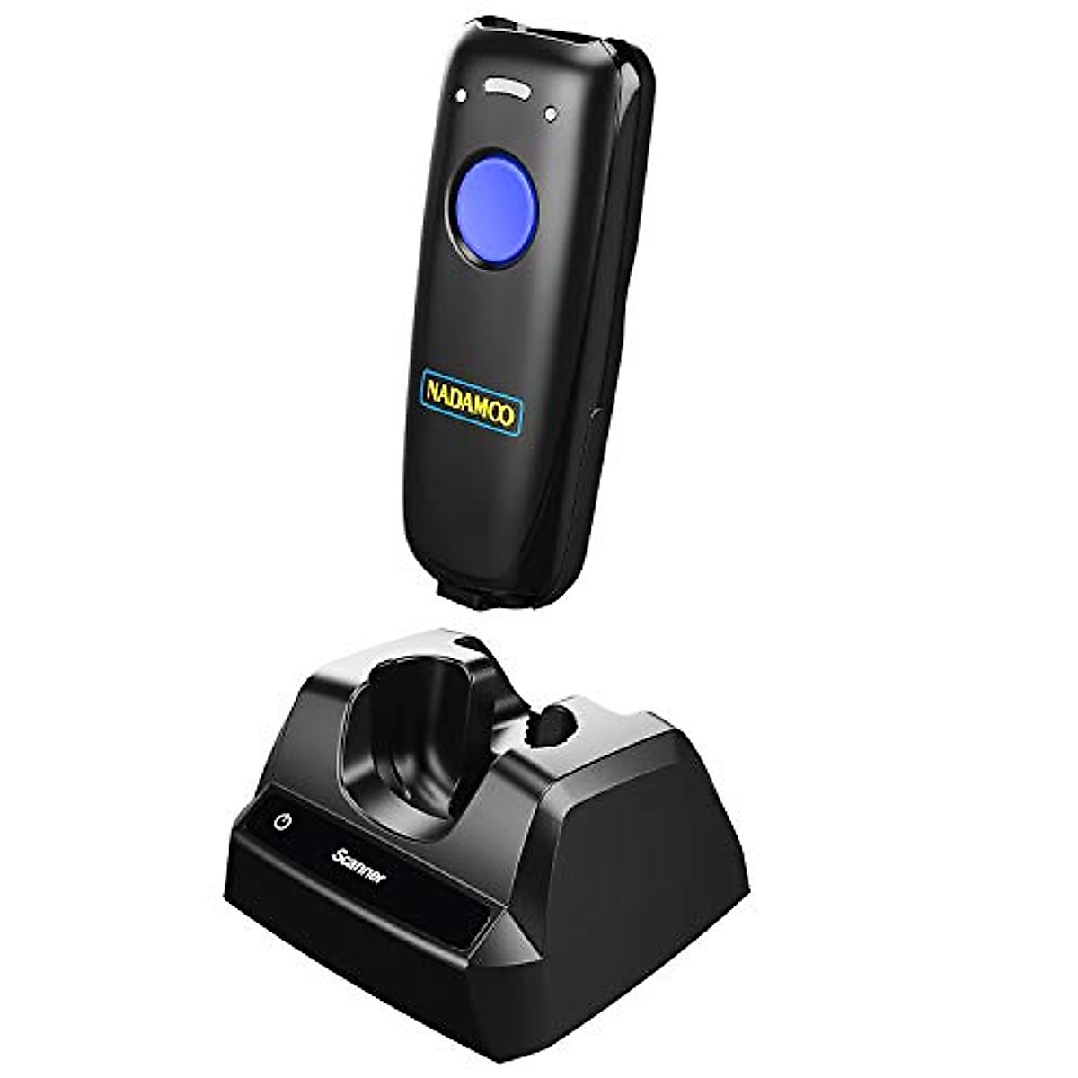 NADAMOO Wireless Barcode Scanner Compatible with Bluetooth, with Charging Dock, Portable USB 1D Bar Code Scanner for Inventory, 2.4G Wireless & Wired Barcode Reader for Tablet iPhone iPad Android iOS