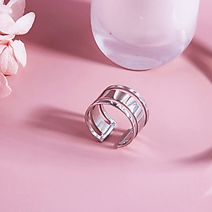 Helen de Lete Simple Cut-out S925 Sterling Silver Adjustable Ring