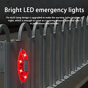 QXMH Solar Strobe Warning Light,Small Solar Safety Warning Light 360 Degree & Outdoor Waterproof,Traffic Pavement Bright LED Lights for Construction Site,Traffic,Dock,Marine,Stop Sign (Red 1 Pack)