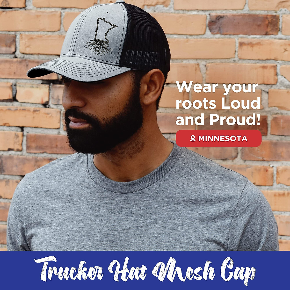 WYR Clothing Snapback Hat with State Map Design, Stylish Hats for Men and Women, Polyester Cotton Baseball Cap with Mesh Back, Six-Panel Trucker Hats, Universal Size