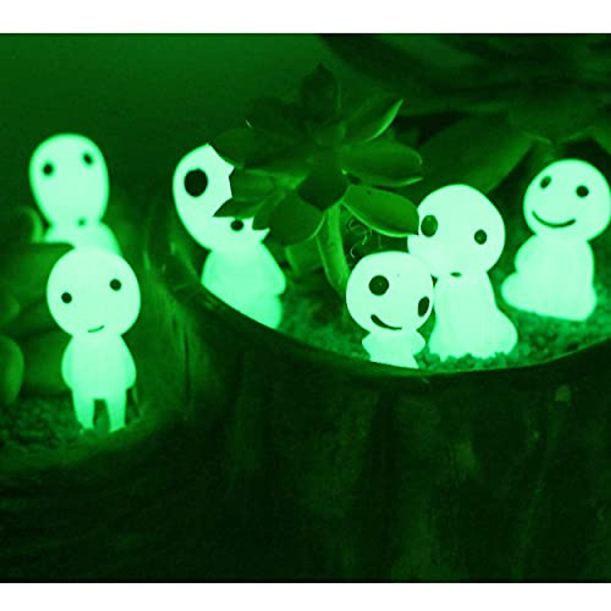 Fairy Garden Gnome Outdoor Miniature Luminous Garden Ghost Decor for Outside Glow in the Dark Patio Alien Figure Fairy Garden Accessories Kit 10Pcs