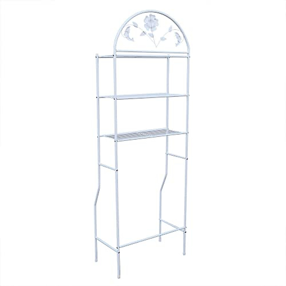 Xuthusman Over The Toilet Storage Rack 3 Tier Space Saver Rack Metal Bathroom Shelf Organizer White 70.9 * 24.4 * 12.6in (White)