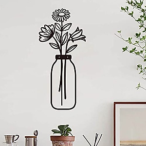 balikha Iron Flowers Ornament Qmetalart Hanging Decorations Vase Statue Figurines Modern Home Bathroom Garden Fence Decor Gift - 406x190x1.8mm