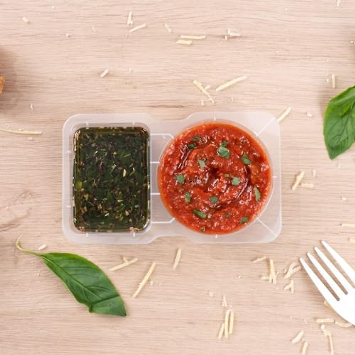 Reusable Snack Packs, Nut and Cheese Snack Containers, Reusable Snack Pack Containers, 2024 New Reusable Snack Container 2 Compartment,100PCS Double Compartment Condiment Container with Lids (50Pcs)