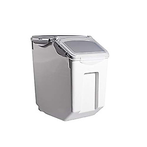 UPKOCH Rice Storage Container Rice Bucket Pantry Food Storage Jar Container Food Storage Bin for Flour Sugar Baking Supplies (Size L Grey)