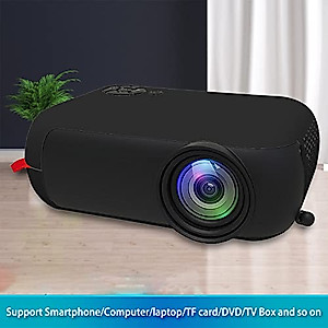 Portable Mini Projector, Home Movie Projector, Full HD 1080P Video Projector, Home Theater, Compatible with Smartphone, Tablet, Laptop, PC