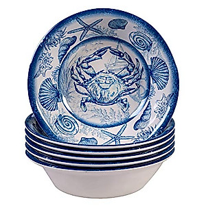 Certified International Oceanic 12 piece Melamine Dinnerware Set, Service for 4, Multi Colored