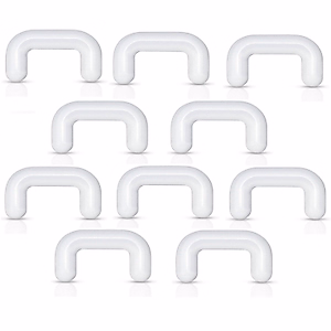 Pierced Owl Set of 10 Clear Acrylic Septum Ring Retainers, Metal Free, Allergy Free (16GA (1.2mm))