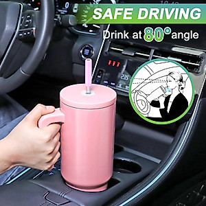 40 oz Tumbler with Handle and Straw, Leak-proof Lid | Stainless Steel Vacuum Insulated Coffee Travel Mug | Reusable Water Bottle Iced Cup | Keeps Cold for 34Hrs, Dishwasher Safe, BPA Free