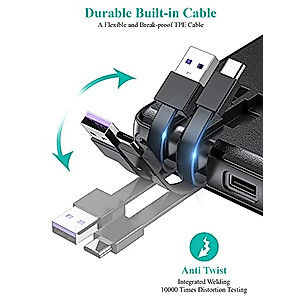 Portable Charger 36800mAh, LENGSUM Power Bank Solar Charger with 2 Output Ports, Built-in 2 Durable Cables, External Battery Pack for Cellphone and Tablet
