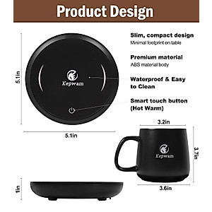 Coffee Mug Warmer & Mug Set with 2 Temp Settings, Coffee Lovers Present for Women Men, Coffee Cup Warmer with Auto Shut Off, Coffee Warmer for Christmas Day, Birthday, Valentine's Day Present