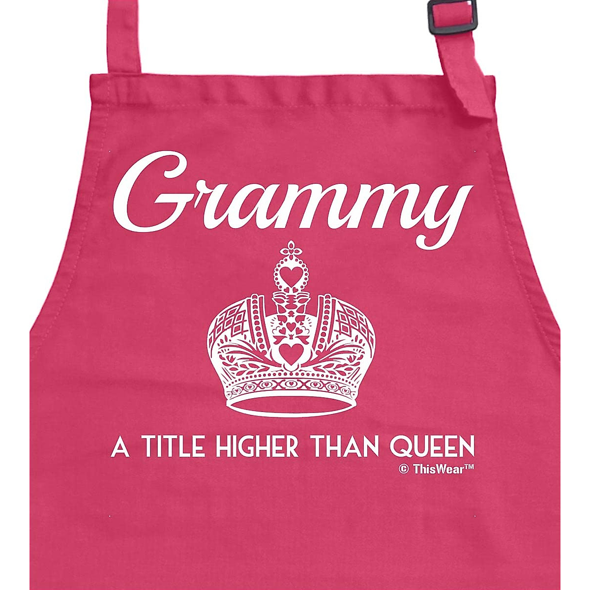 Grammy a Title Higher Than Queen Funny Apron for Kitchen BBQ Barbecue Cooking Baking Crafting Gardening Two Pocket Apron for Grandma or Mom Heliconia